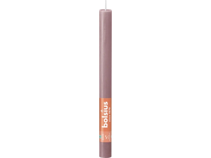 Bolsius Rustic szálgyertya 23 mm x 270 mm Ash Rose
