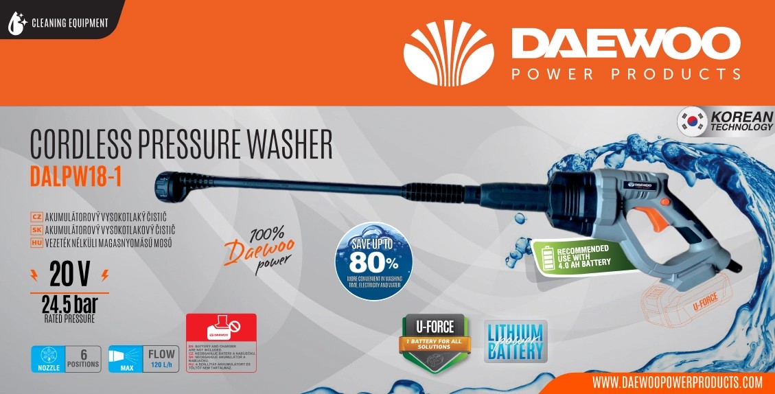 Daewoo 18V vezeték nélküli magasnyomású mosó vásárlása az OBI -nál