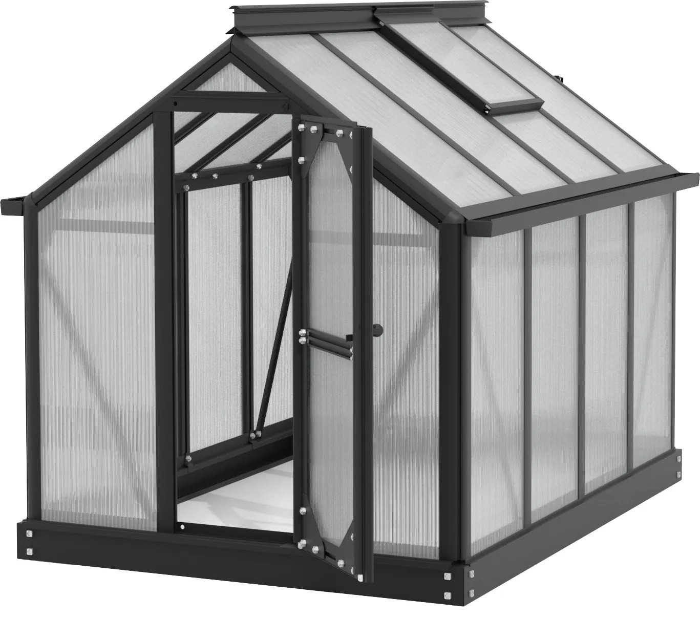 Vitavia Merlin mini melegház HKP 4 mm fekete 87,2 cm x 120 cm x 106,5 ...