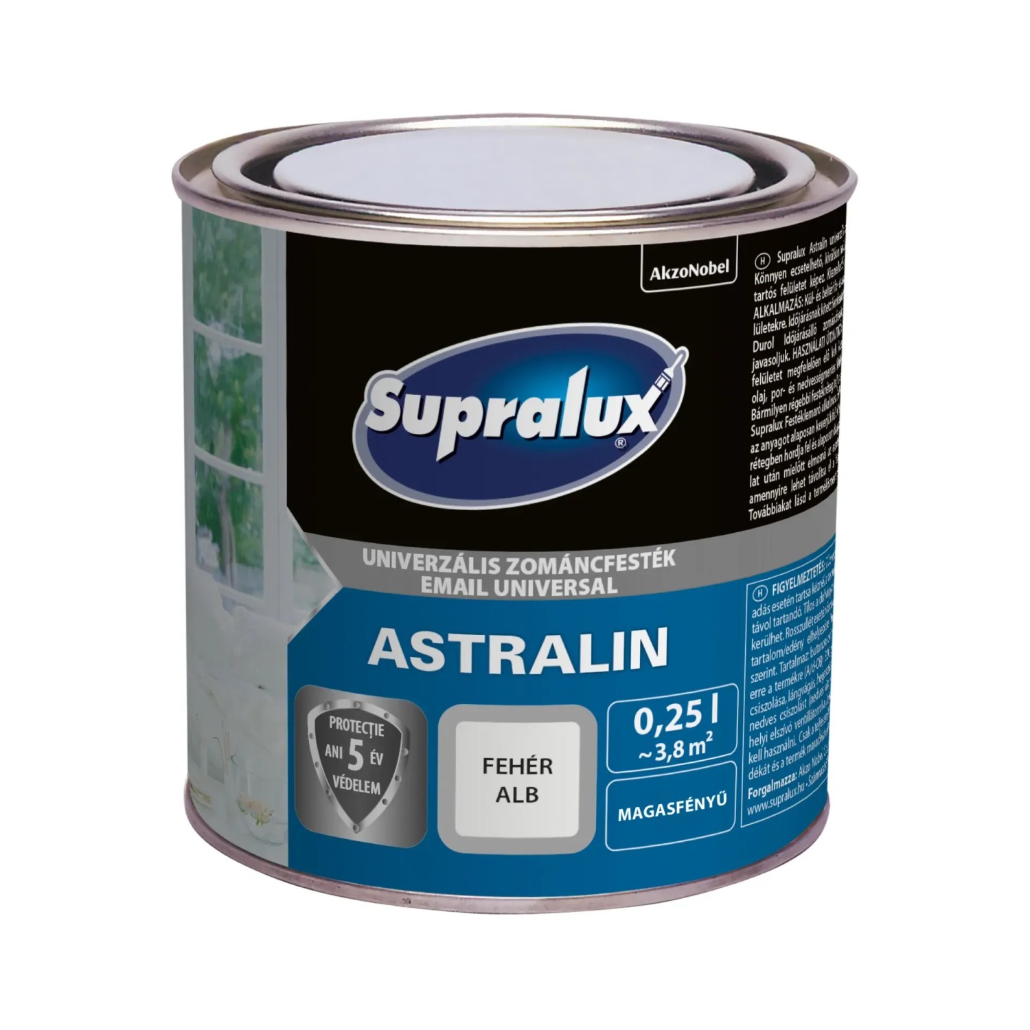 Supralux Astralin zománc fehér 0,25 l