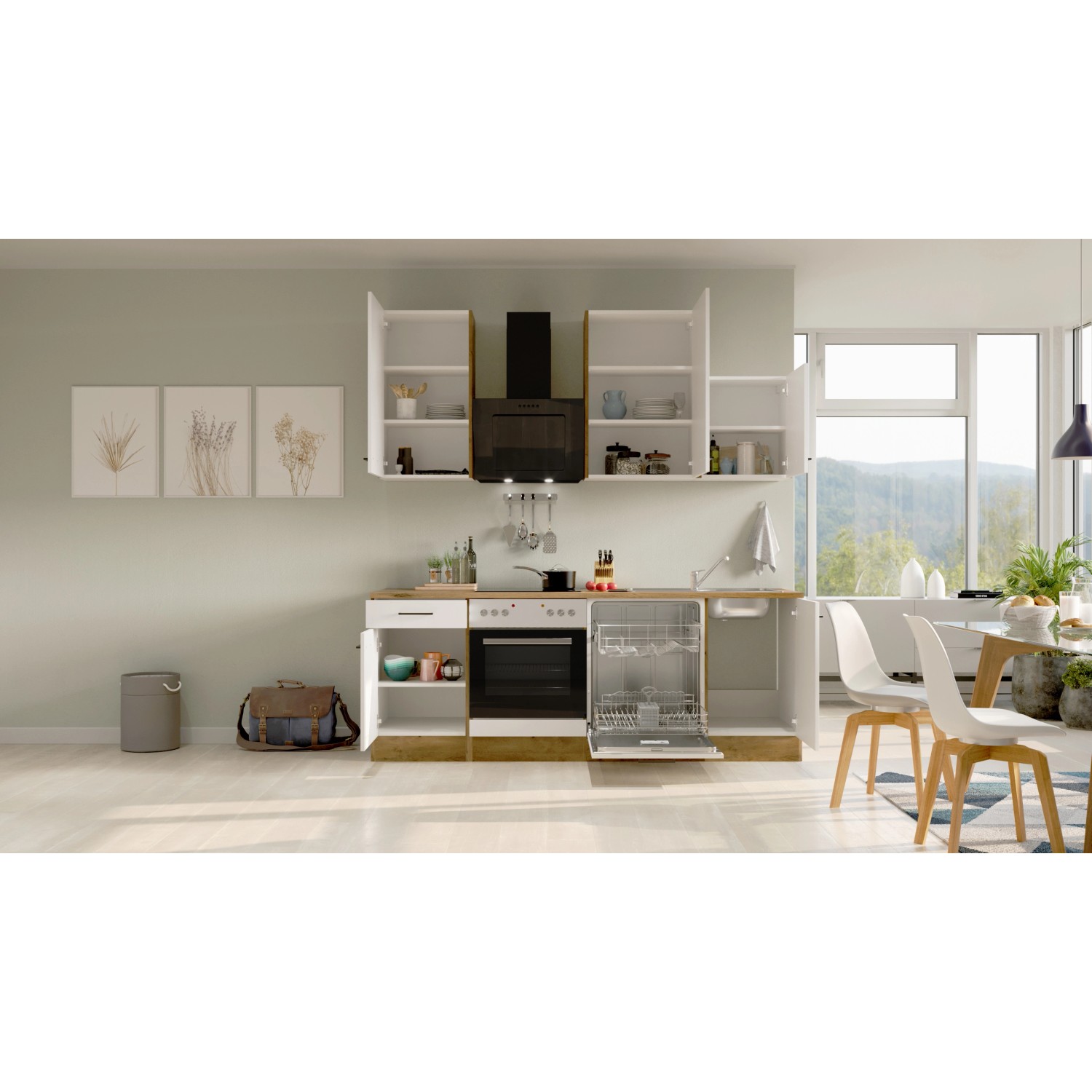 Flex-Well Exclusiv Vintea konyhabútor 220 cm magnólia matt - Lancelot ...