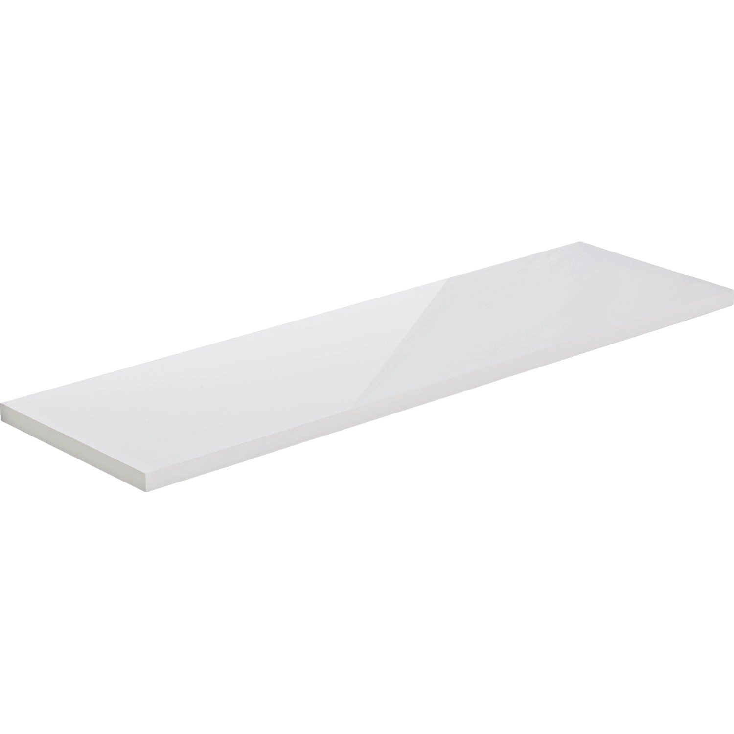 Duraline polc, szögletes, fehér, magasfényű, 1,8 cm x 60 cm x 20 cm