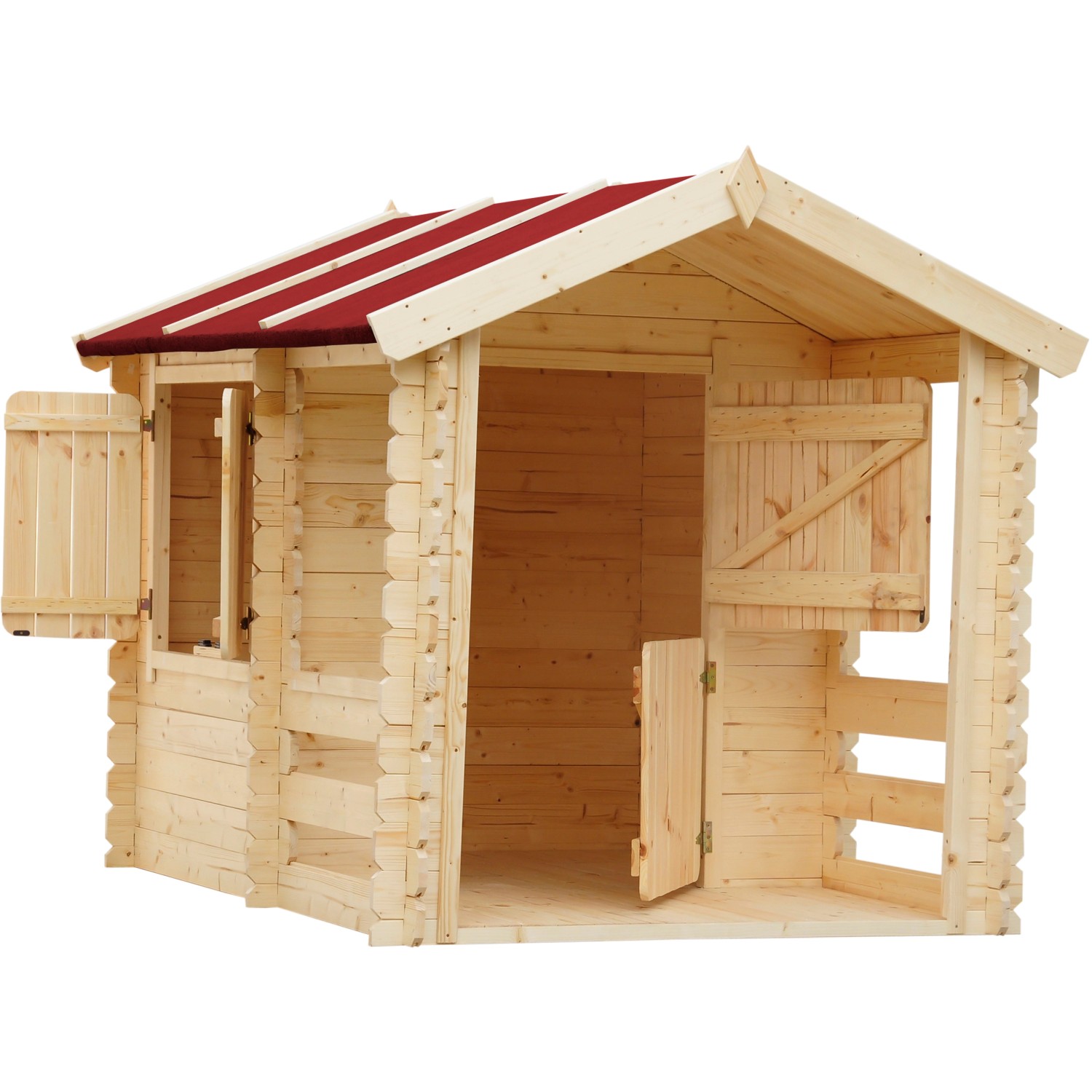 Timbela M501 fa játszóház padlóval ajtó- és ablak spalettákkal ...