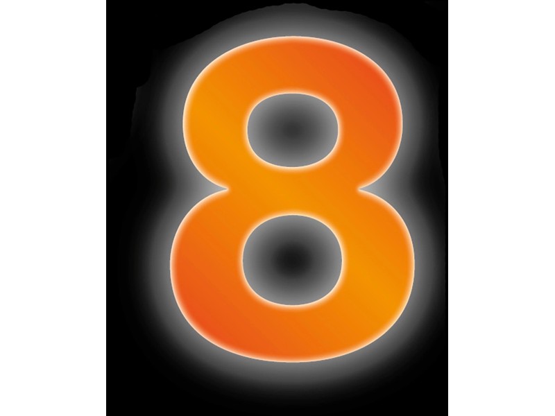 Conacord 8 felragasztható szám fényvisszaverő 8 cm narancssárga ...