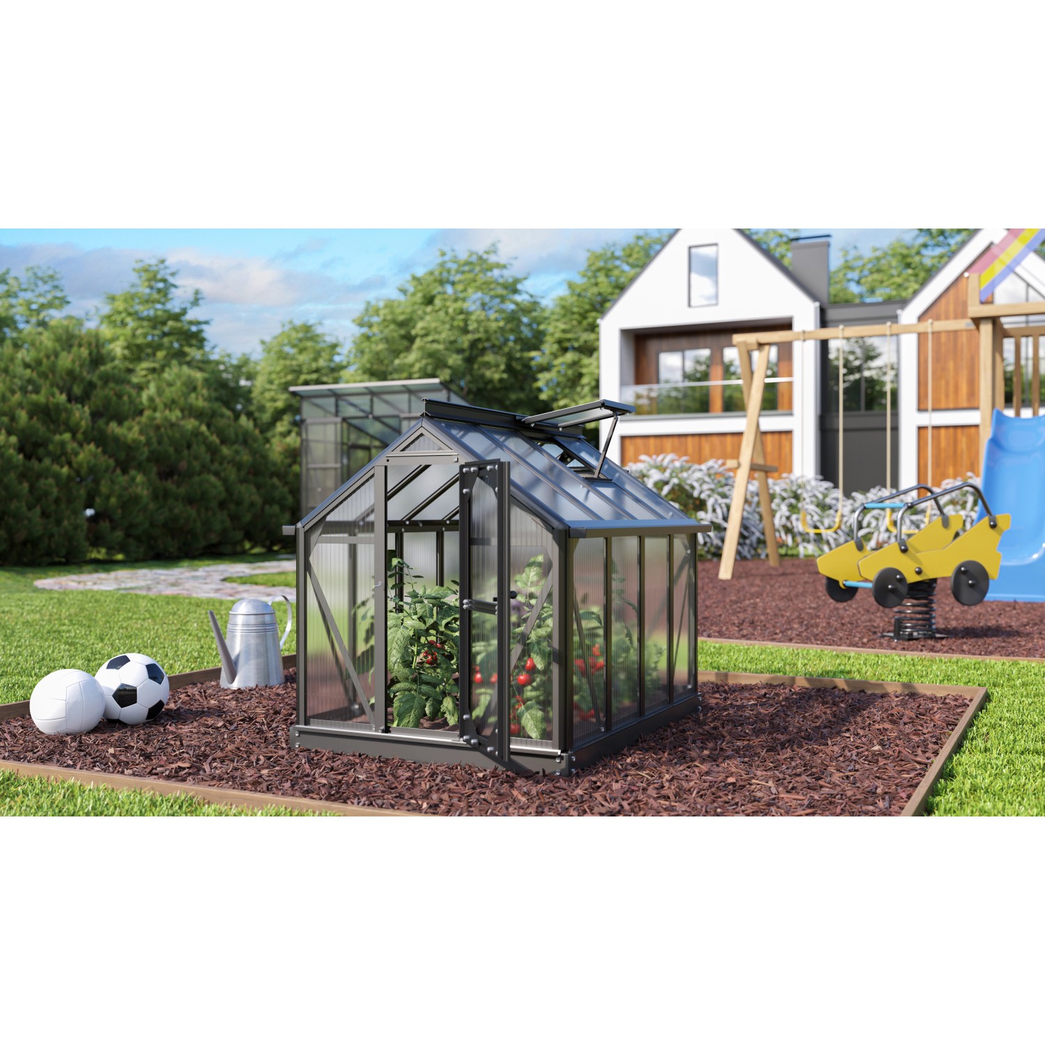 Vitavia Merlin mini melegház HKP 4 mm fekete 87,2 cm x 120 cm x 106,5 ...