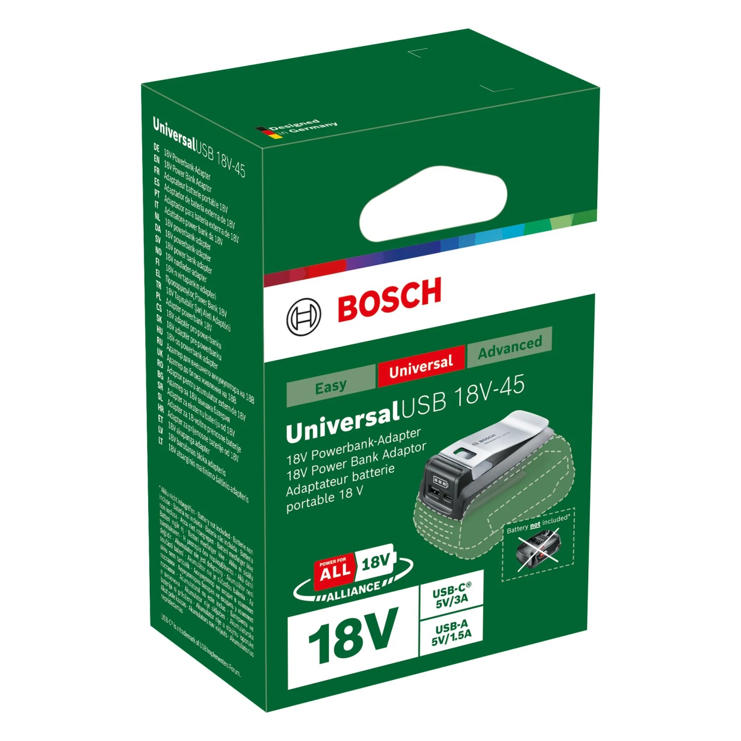 Bosch Universal USB-s akkumulátoros adapter-Powerbank Universal 18 V-45