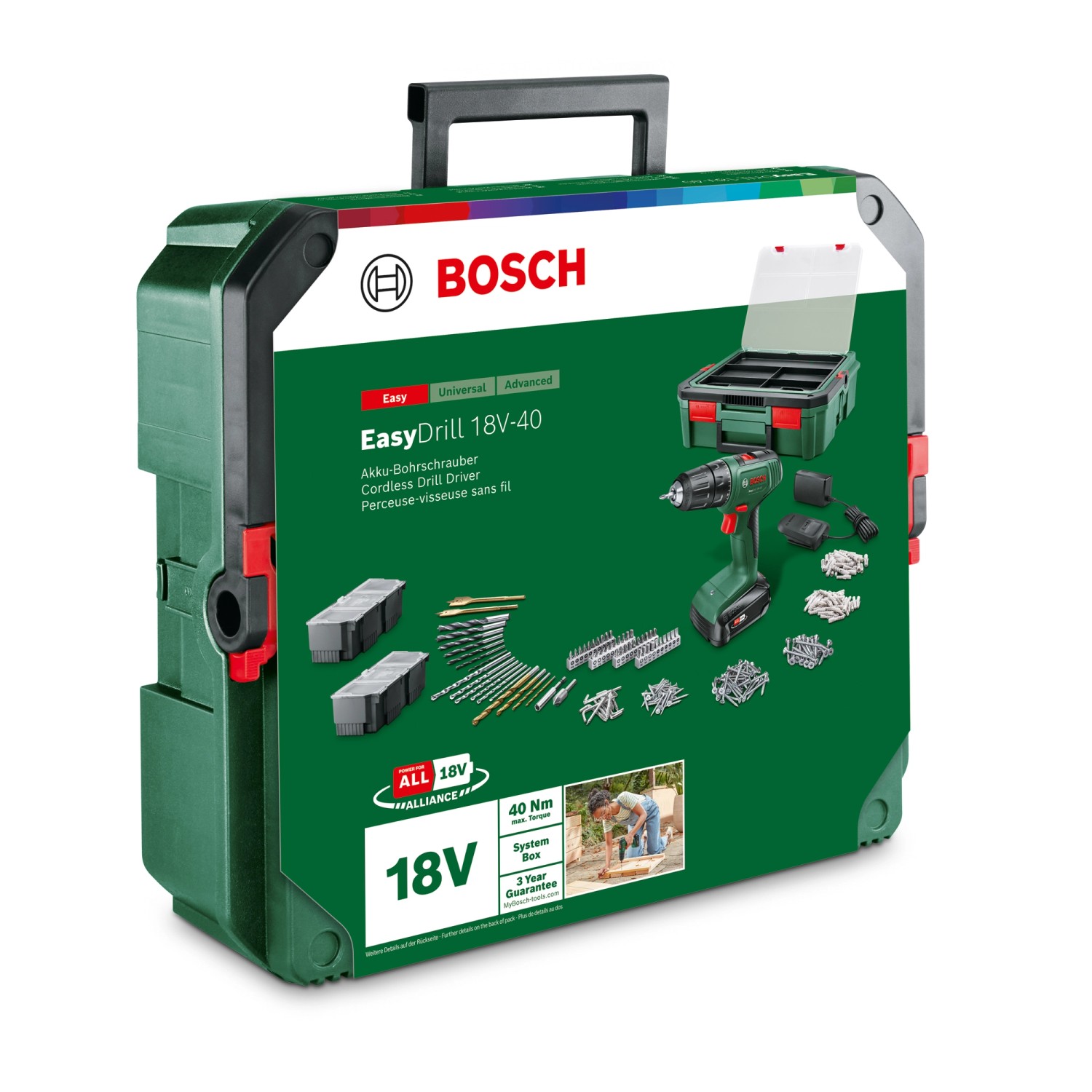 Bosch akkus fúró csavarozó EasyDrill 18 V - 40 rendszerdobozban 241 ...