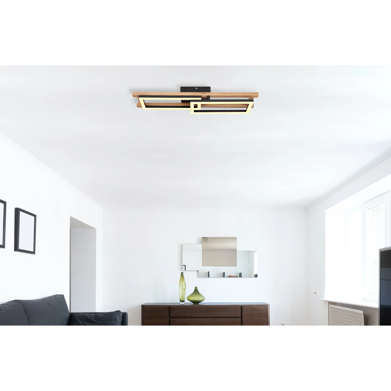 Globo Illa LED-es mennyezeti lámpa 1 izzós fekete matt 690 mm x 365 mm ...