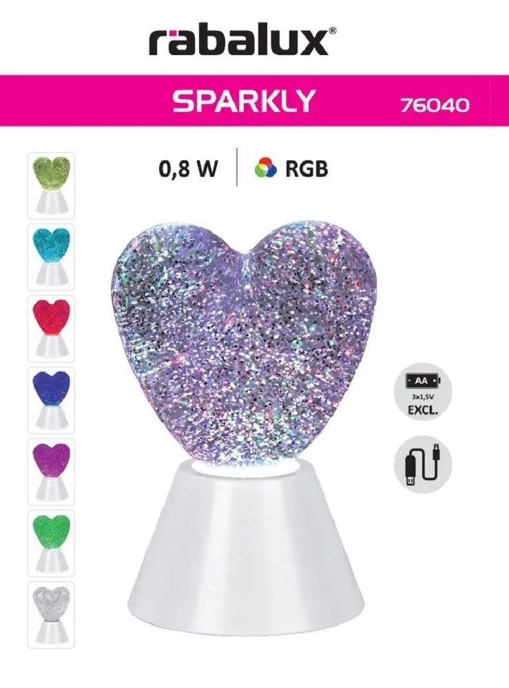 Rábalux Sparkly dekor lámpa fehér LED 0,8W IP20