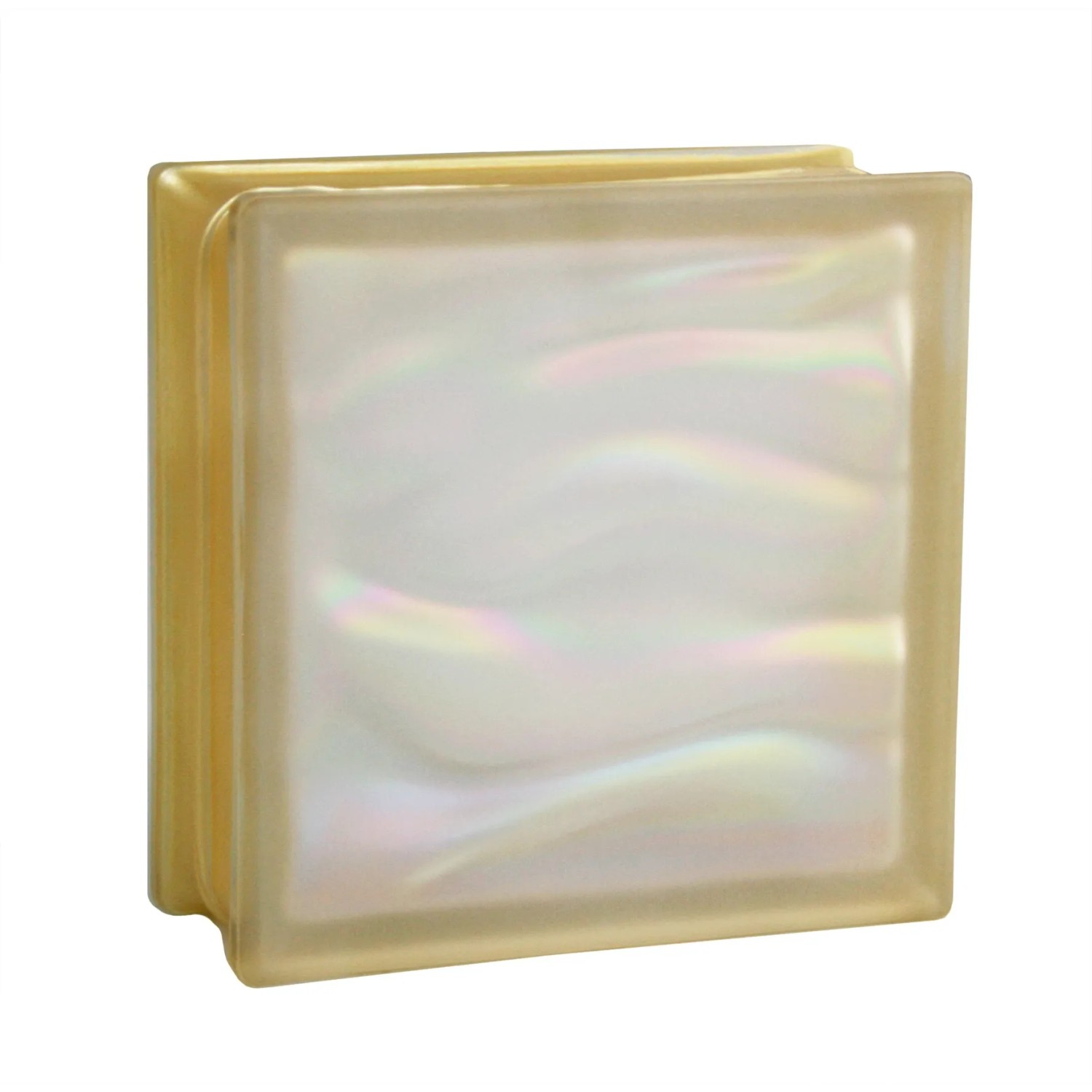 BM Aqua gyöngyház üvegtégla egy oldalon szatinált 19 cm x 19 cm x 8 cm ...