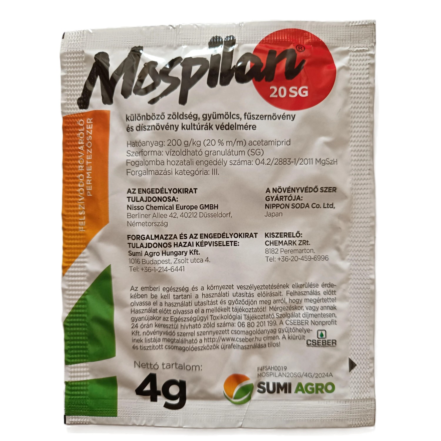 Mospilan 20 SG tasakos rovarölő szer 4 g