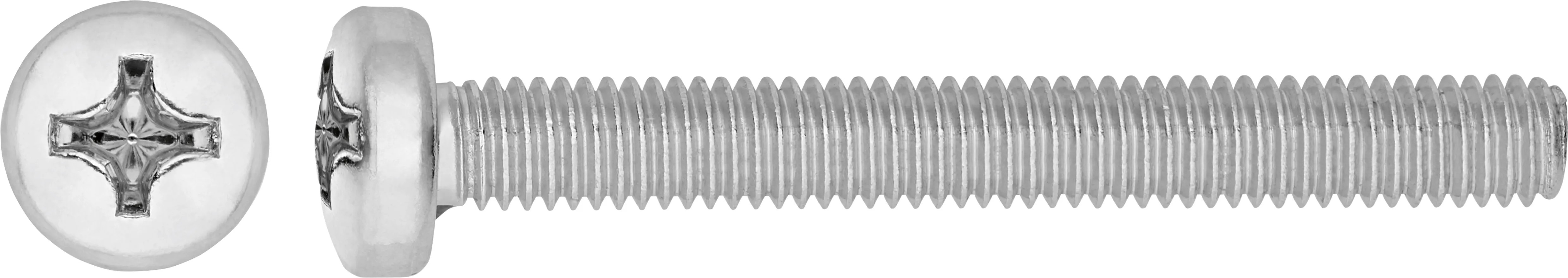 PH3 félgömbfejű menetes csavar fehér horganyzott M6 x 50 mm 100 db ...