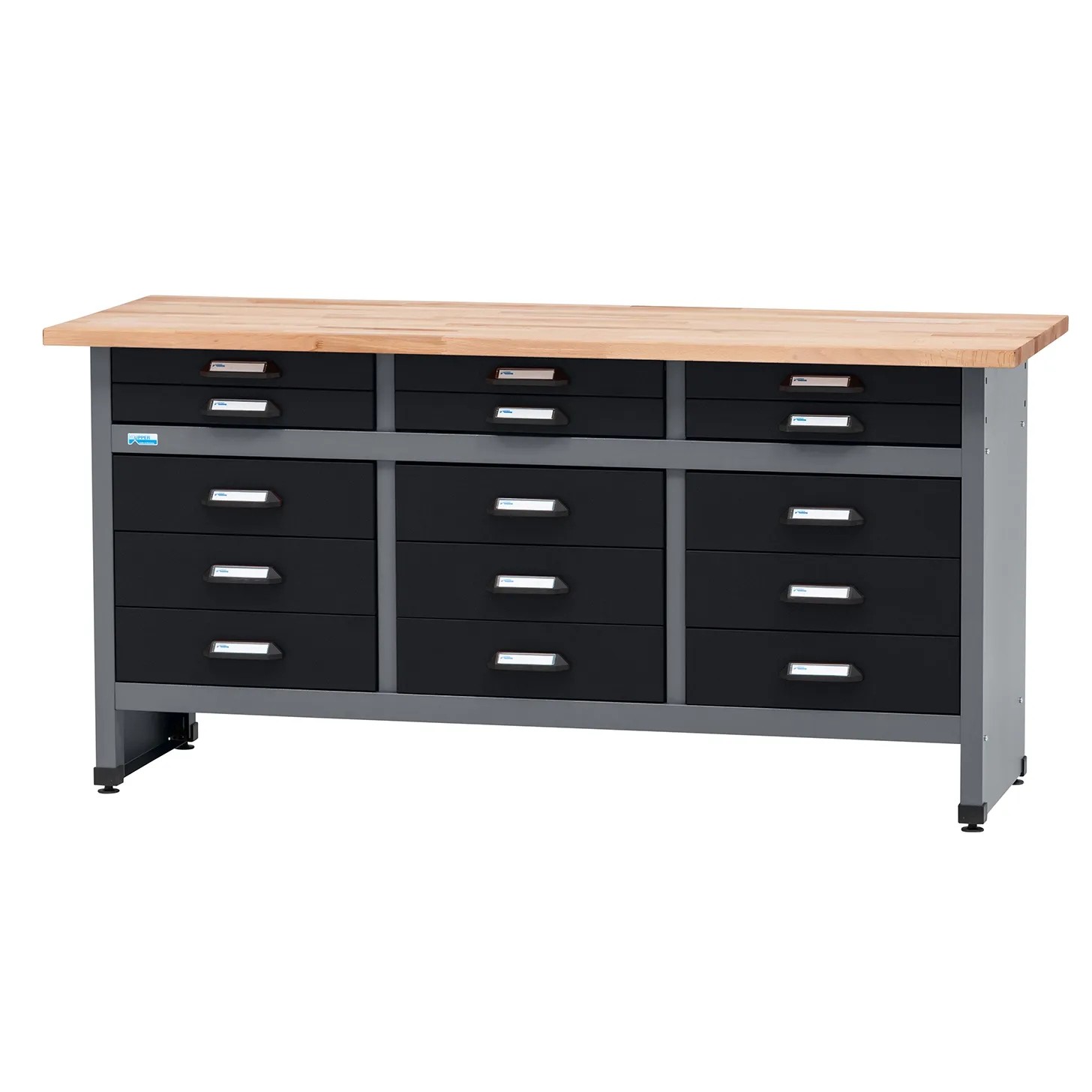 Küpper munkapad 15 fiókkal 84 cm x 170 cm x 60 cm fekete-világosszürke ...