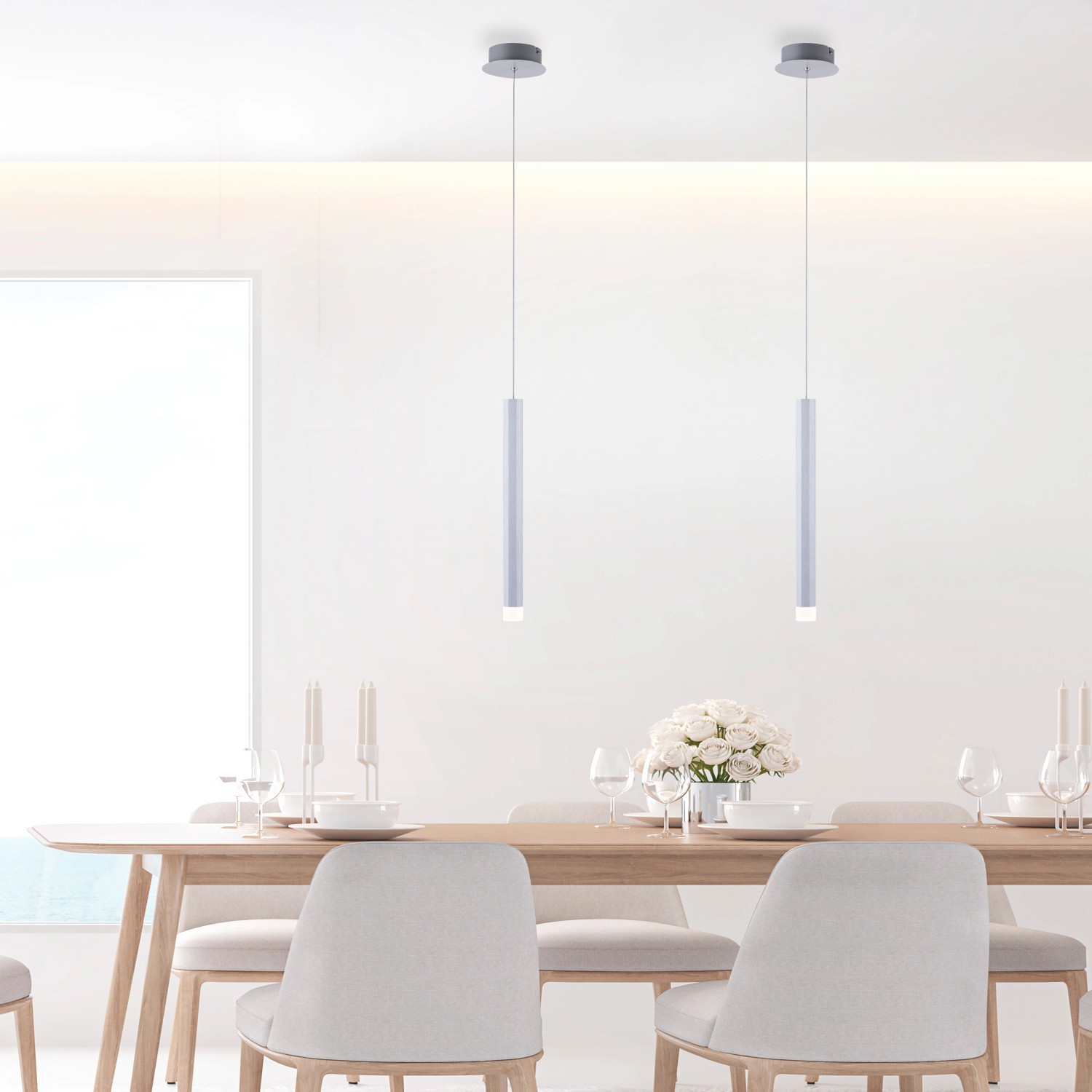 Just Light. Bruno LED-es függőlámpa 1 izzóval alumínium 12 cm x 120 cm ...