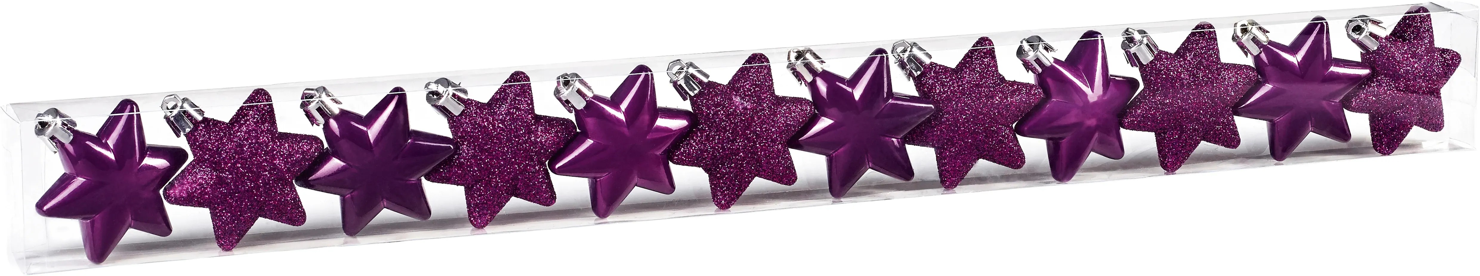 Karácsonyfadísz csillag forma 12 db 5 cm lila vásárlása az OBI -nál