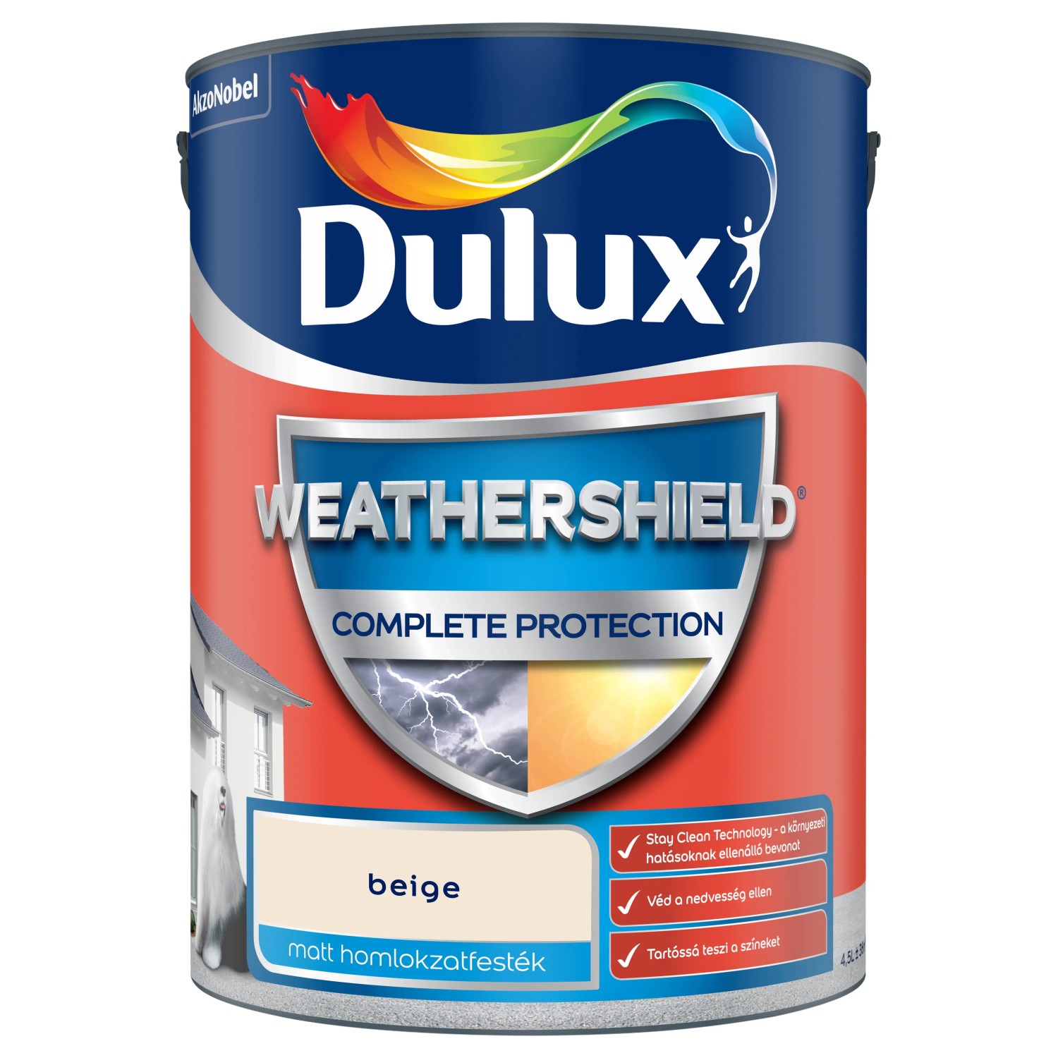 Dulux Weathershield Complete Protection homlokzatfesték bézs 4,5 l ...