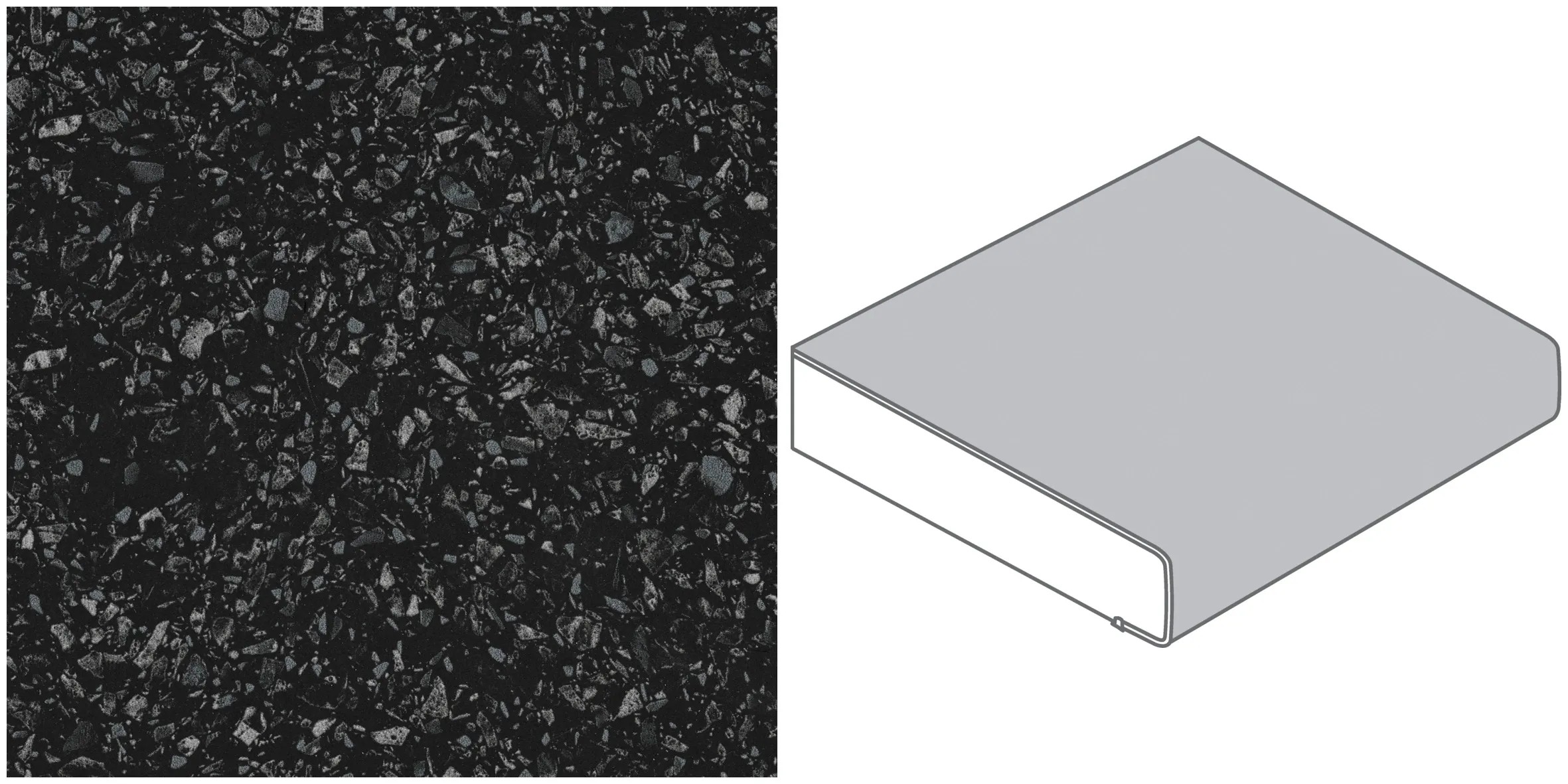 Munkalap 65 cm x 3,9 cm Terrazzo fekete (MK171CR) vásárlása az OBI -nál