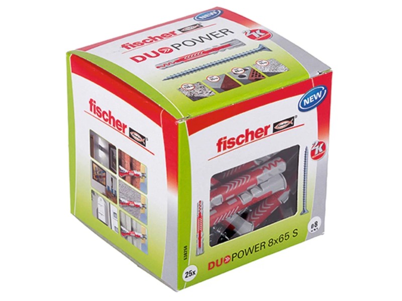 Fischer dübel DuoPower átmérő 8 mm x 65 mm S LD csavarokkal