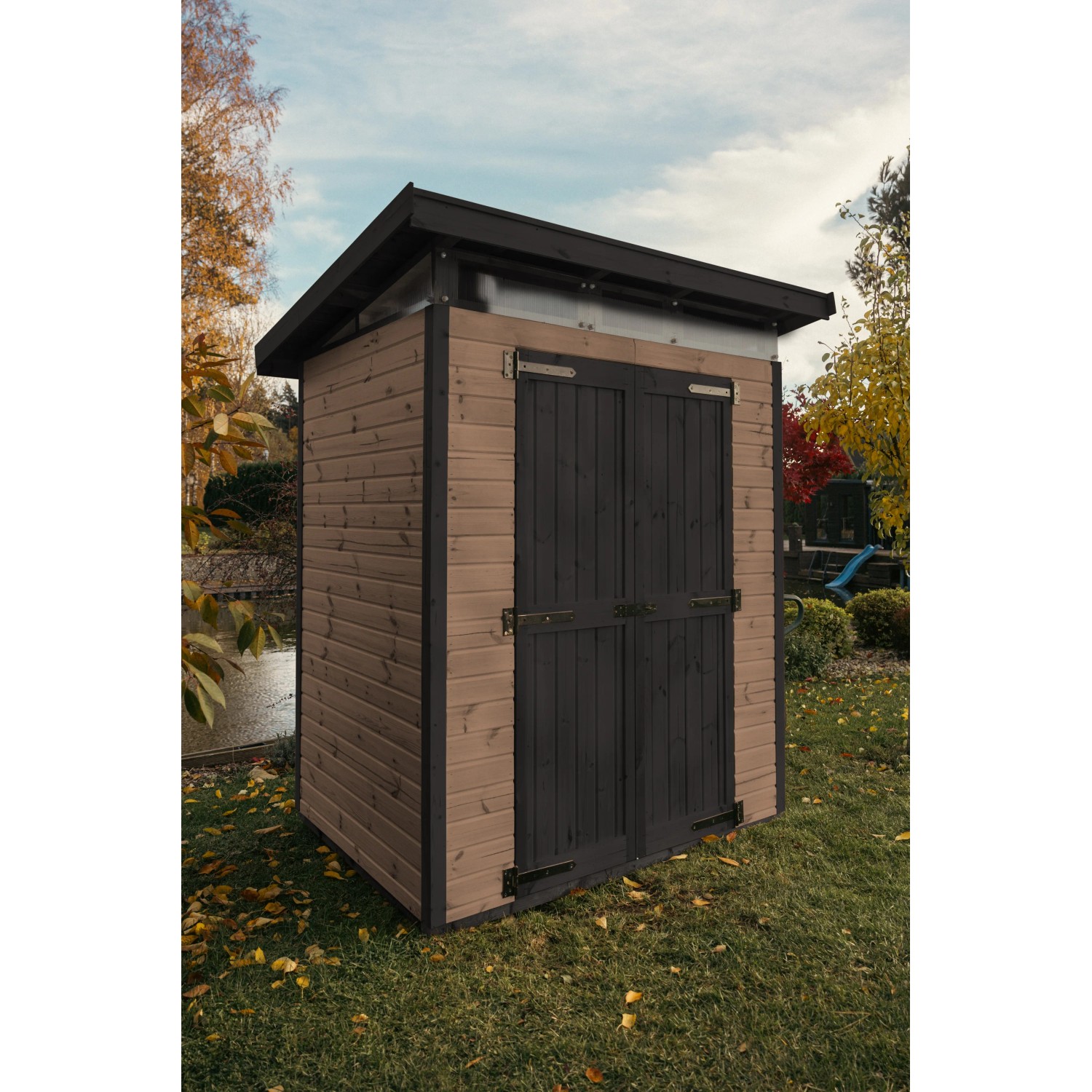 Upyard kerti ház Strongbox M alappal 163 cm x 127 cm barna FSC®