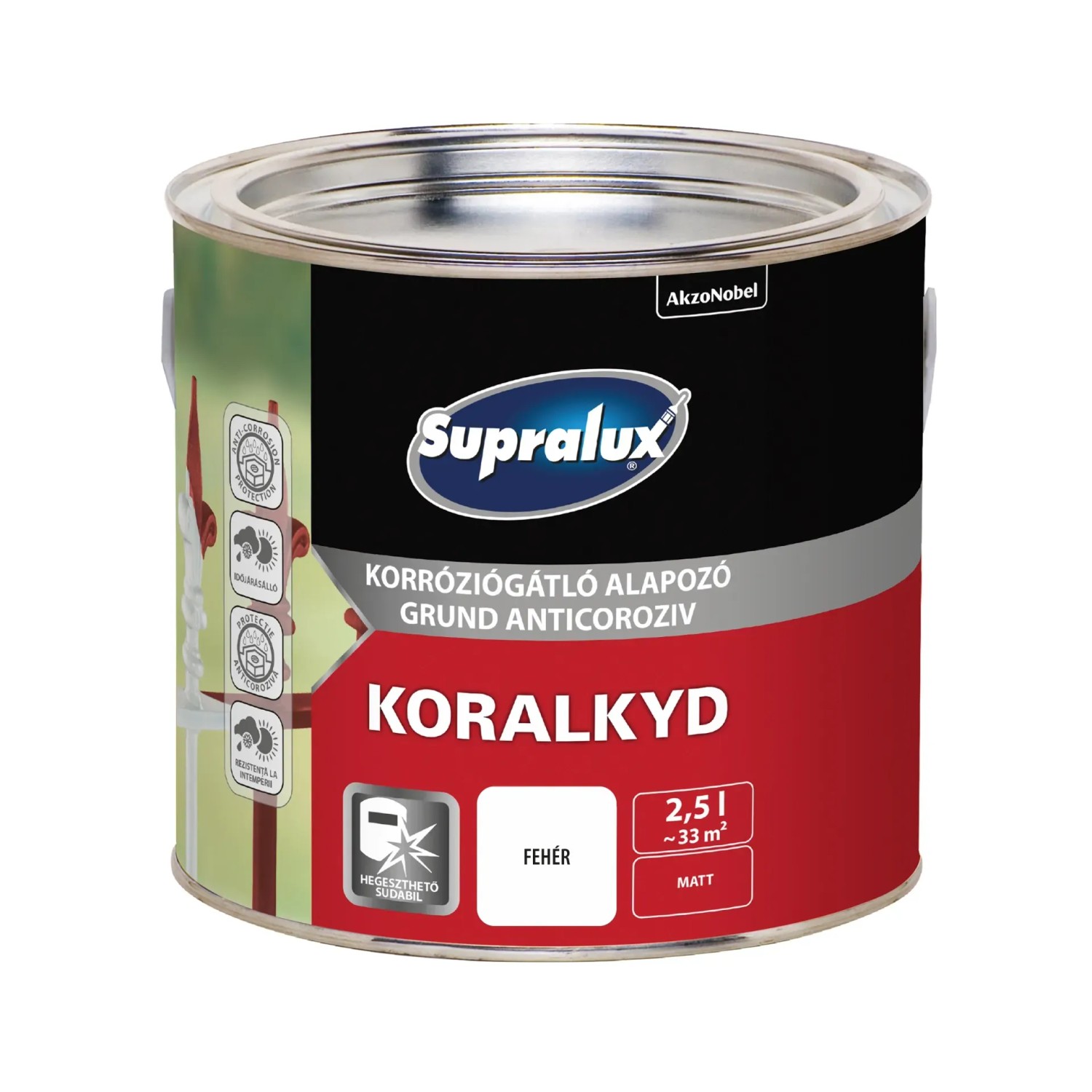 Supralux alapozó Koralkyd korróziógátló 2,5 l fehér