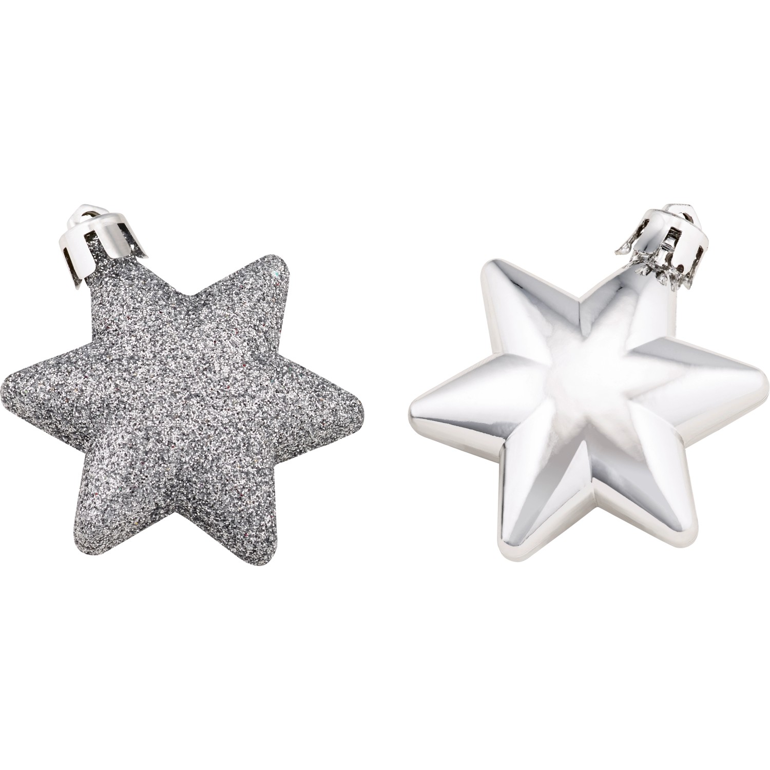 Karácsonyfadísz csillag forma 12 db 5 cm ezüst vásárlása - OBI