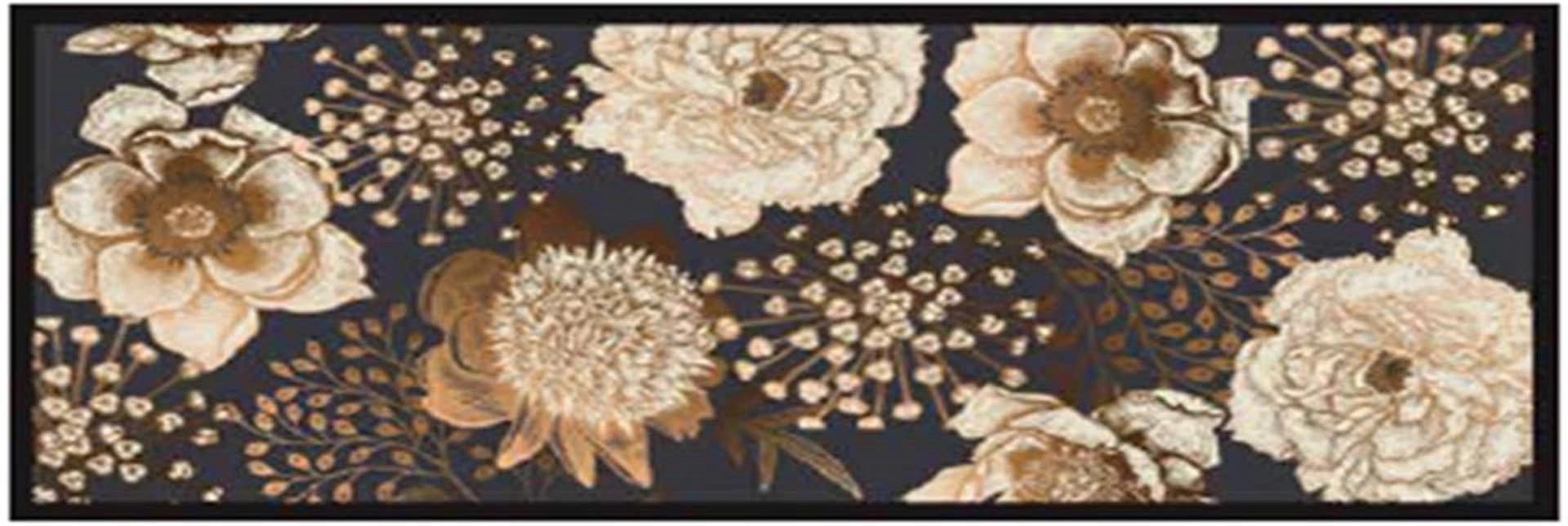 Univerzális futószőnyeg virágfejek antracit csúszásmentes 50 cm x 150 ...