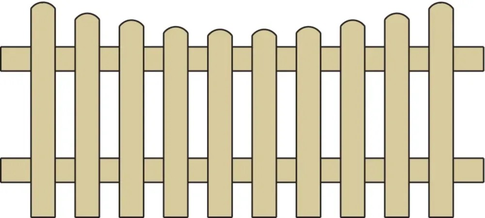 Léckerítés lefelé ívelt nyomás alatt impregnált 180 cm x 80 cm