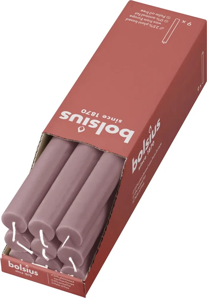 Bolsius Rustic szálgyertya 23 mm x 270 mm Ash Rose