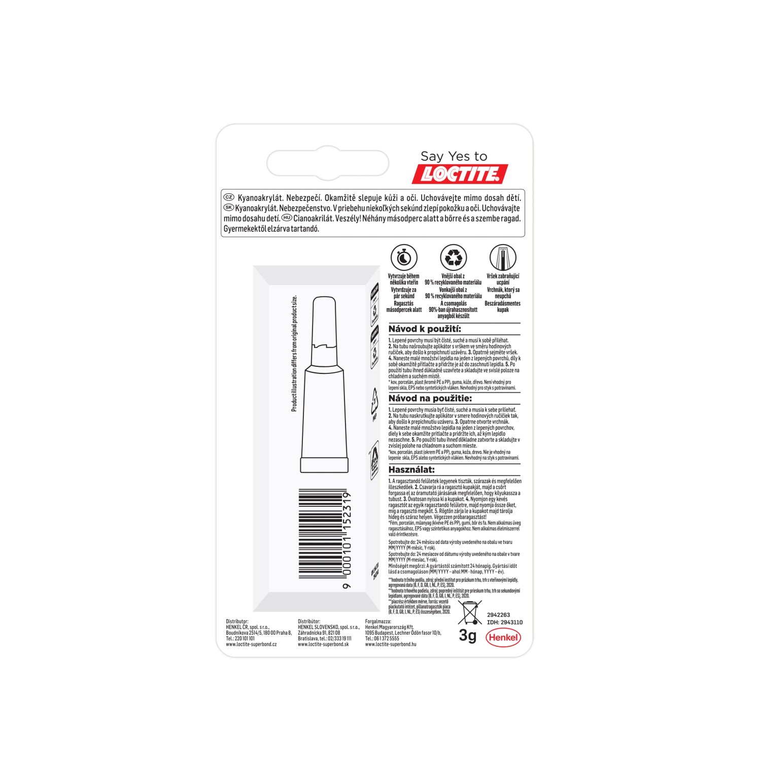 Loctite Super Bond Repositionable Gel pillanatragasztó
