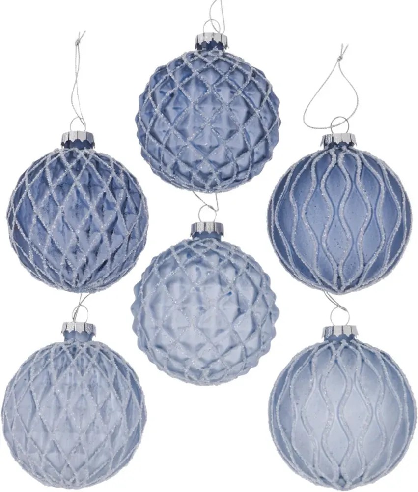 Boltze Home Bayou karácsonyfagömb 8 cm kék hat kivitelben vásárlása az ...