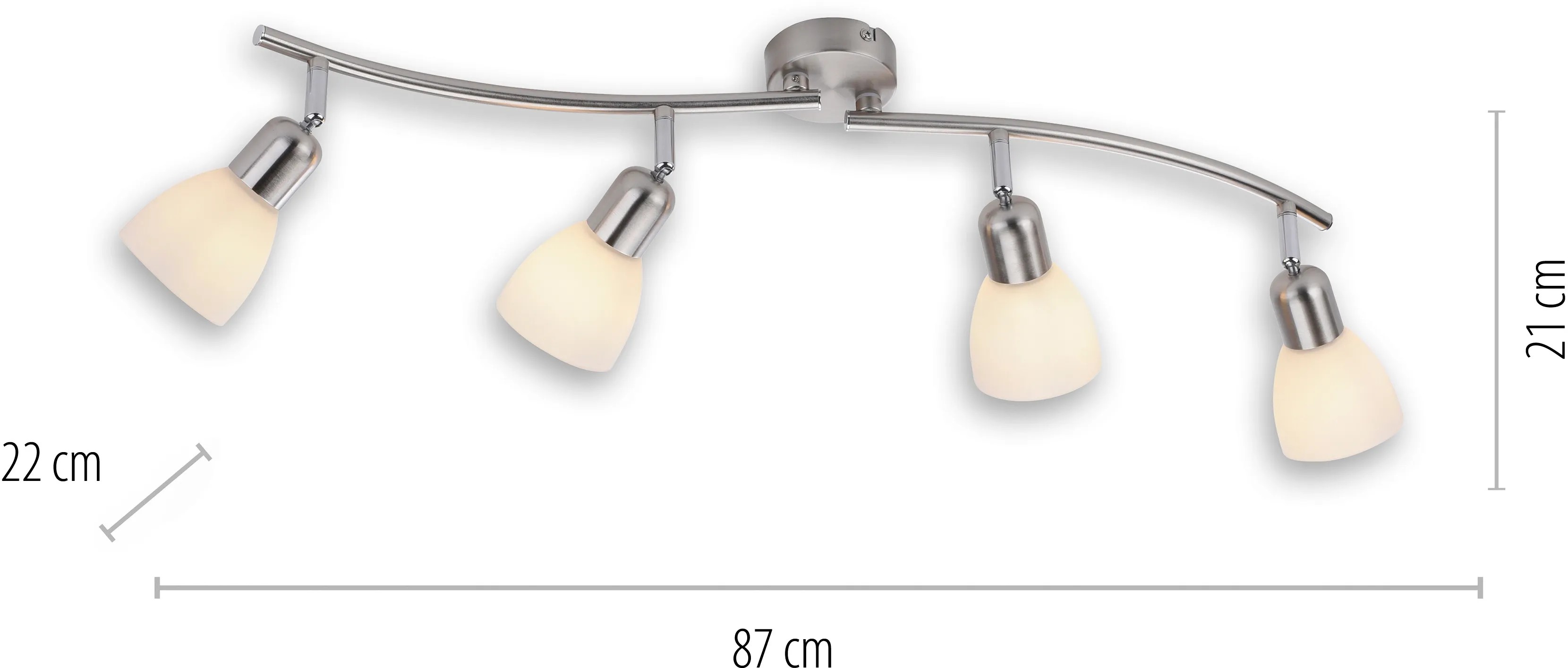 Just Light. Karo spotlámpa acélszínű 90 cm x 21 cm