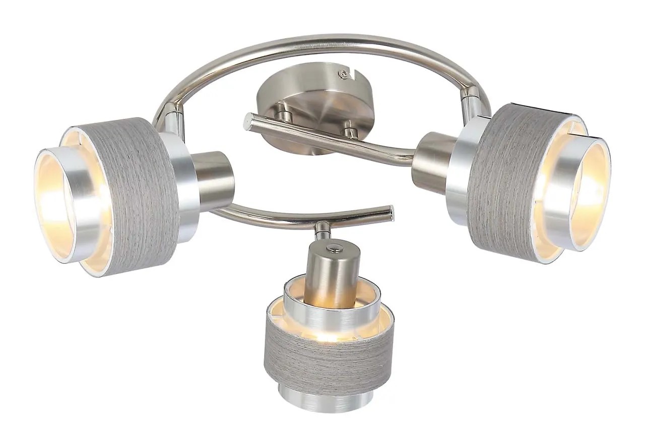 Rábalux Basil spotlámpa 3-as csiga forma 44 cm szatin króm - ezüst ...