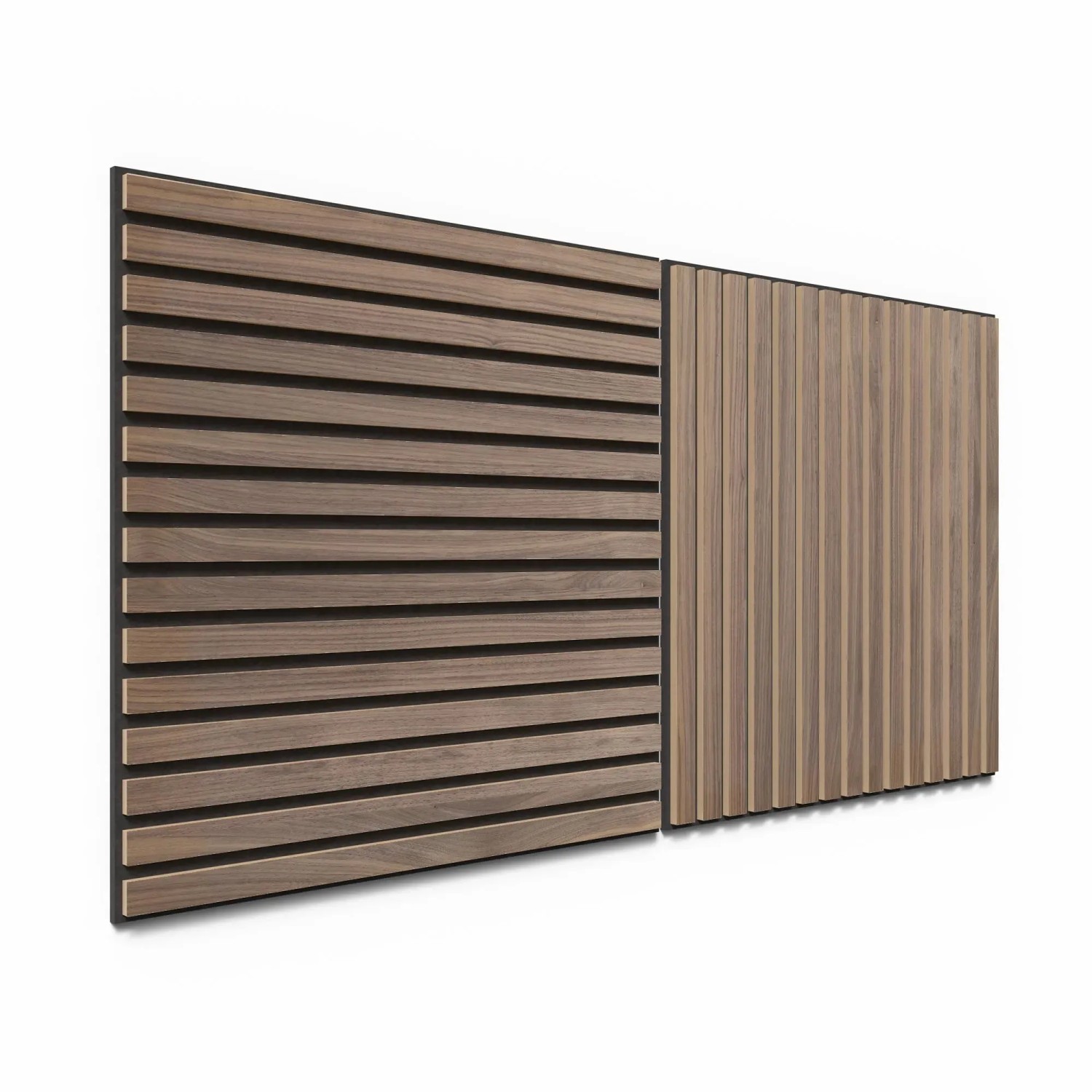 Akusztikus panel falburkolat dió MDF natúr akusztikus filc fekete 60 cm ...