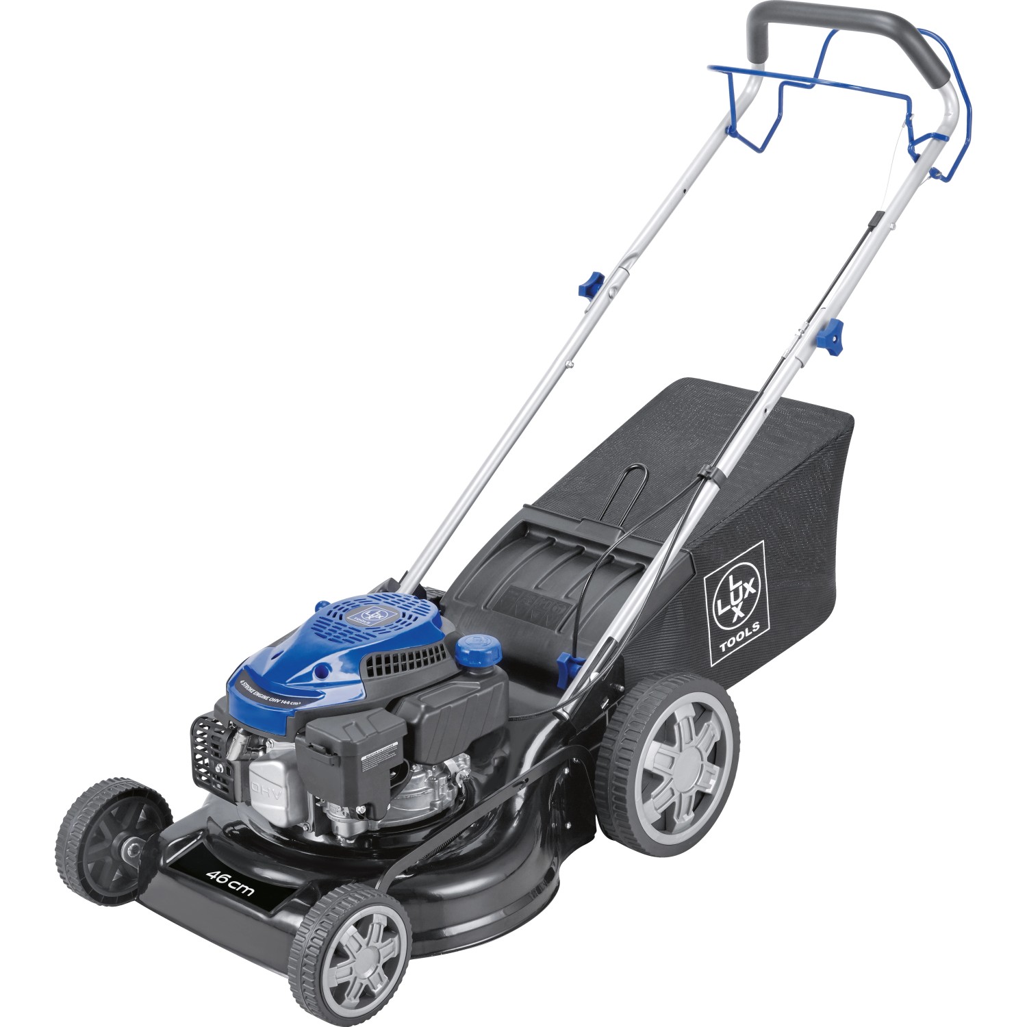 LUX-TOOLS benzines fűnyíró B-RM-145/46 kerékhajtással 2,3 kW 46 cm ...