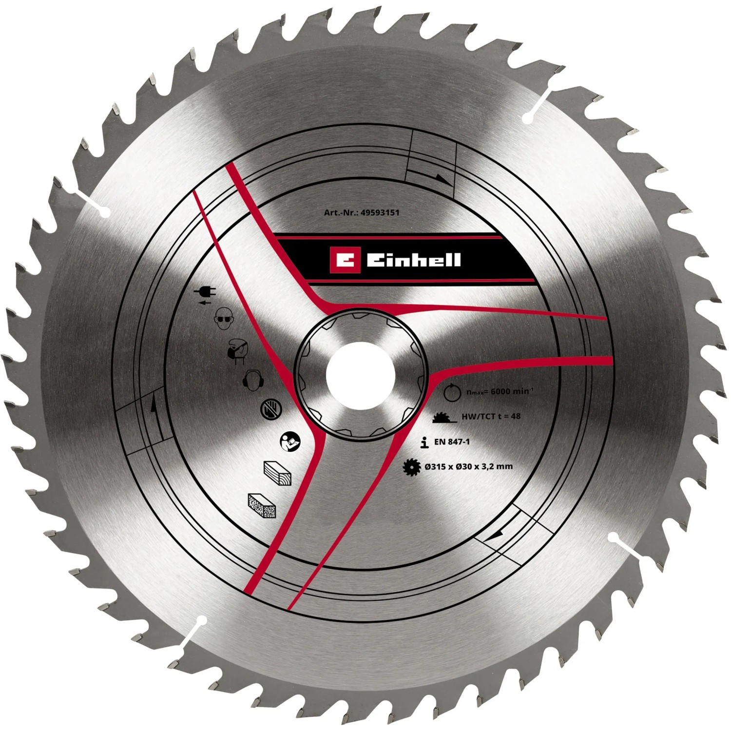 Einhell by kwb fűrészlap keményfém 315 mm átmérő x 30 mm x 3,2 mm Z48 ...