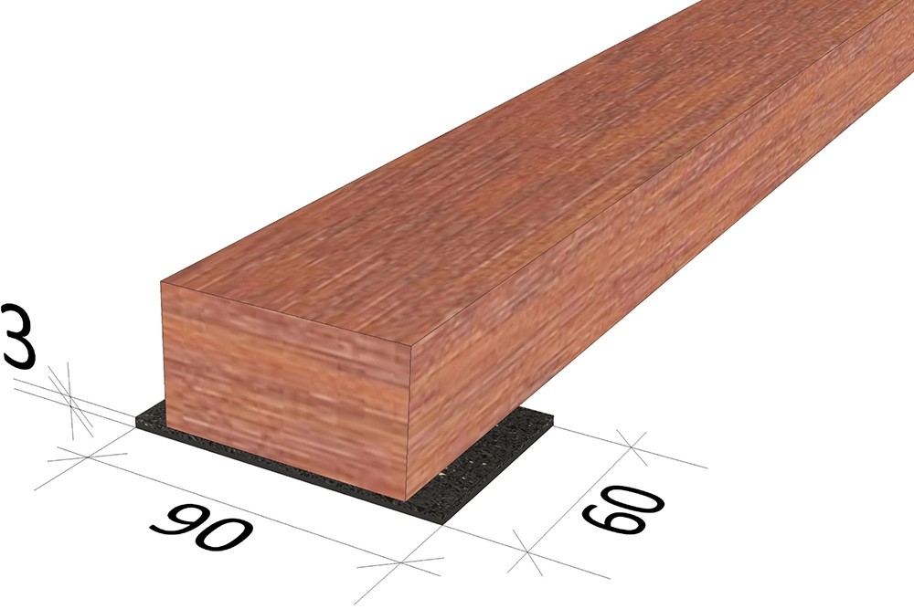 GS Terrassen gumilap 3 mm x 60 mm x 90 mm 60 darab