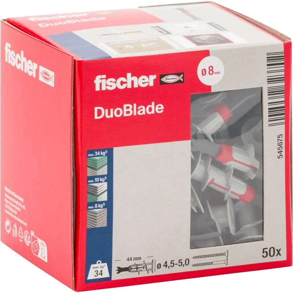 fischer DuoBlade dübel gipszkartonba történő rögzítéshez 44 mm 50 darab