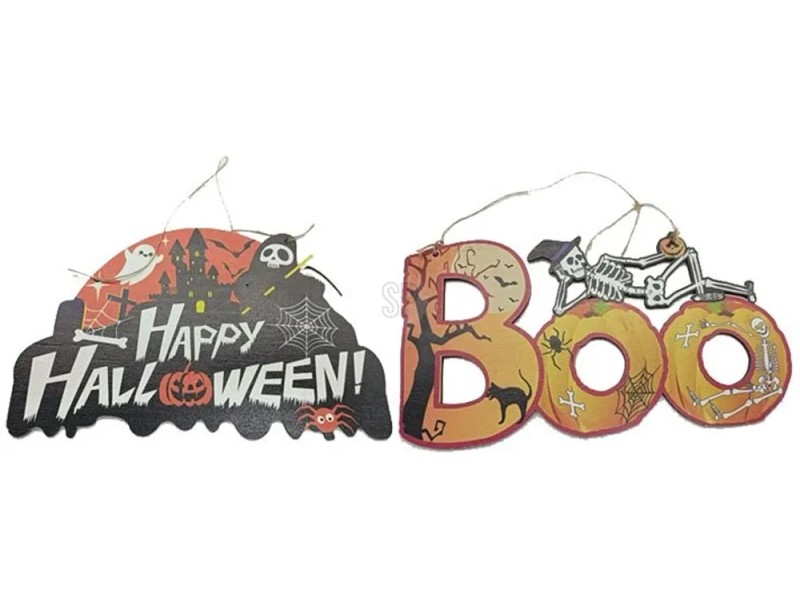 Halloween fa tábla 2-féle változatban 15 cm
