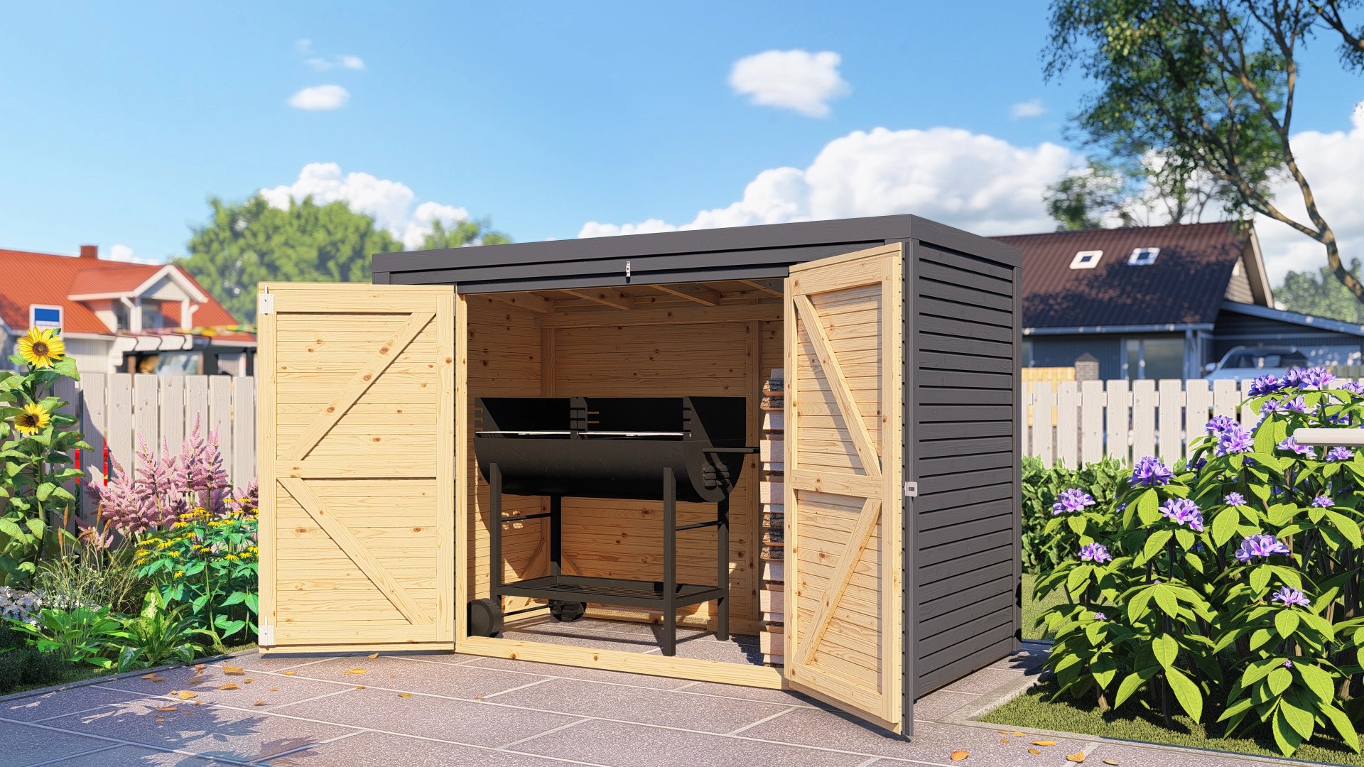 Bertilo Box Bike tároló 103 cm x 207 cm antracit FSC vásárlása az OBI -nál