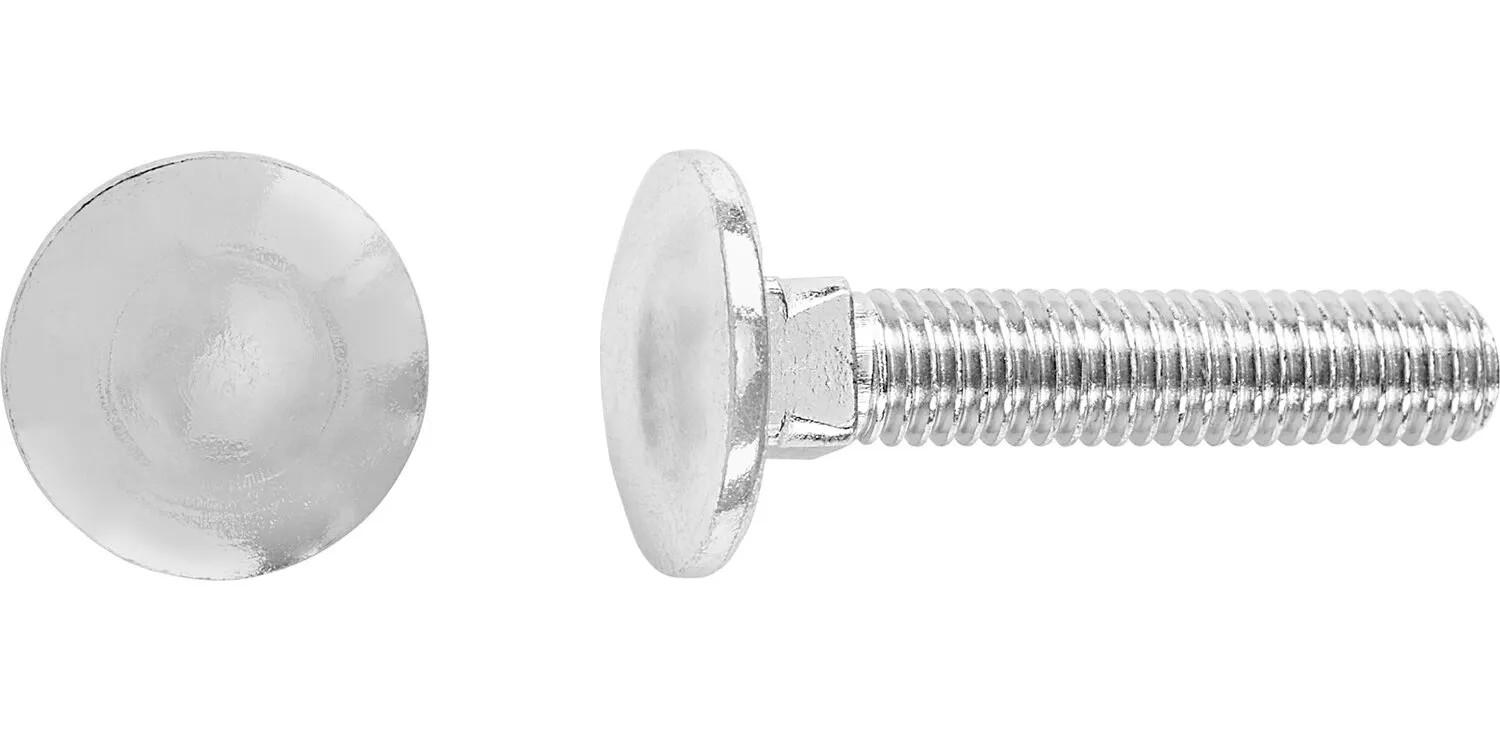 Kapupánt csavar M6 x 30 mm tömör menettel fehér horganyzott - súlyra