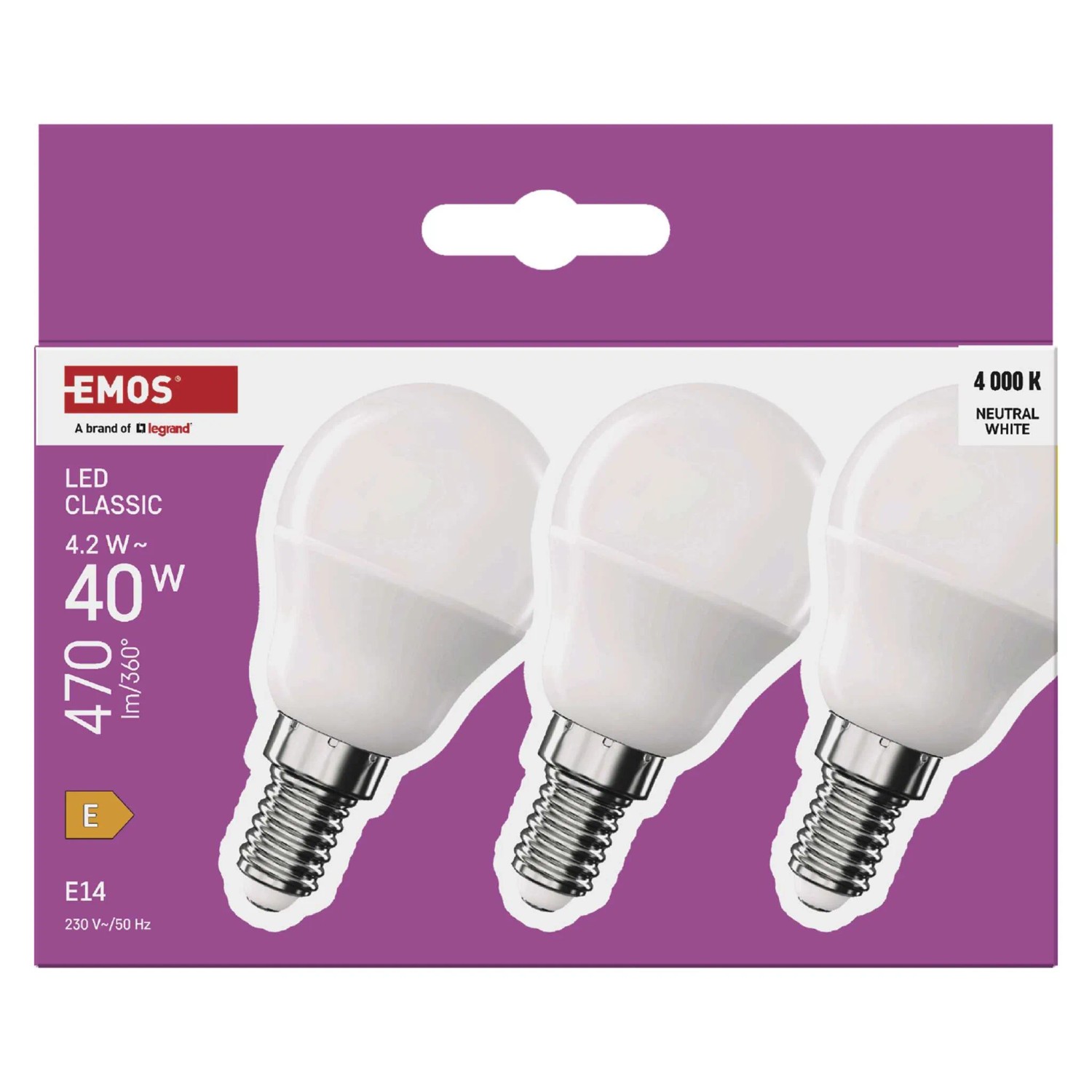 LED izzó Mini Globe E14 4,2 W (40 W) 470 lm természetes fehér