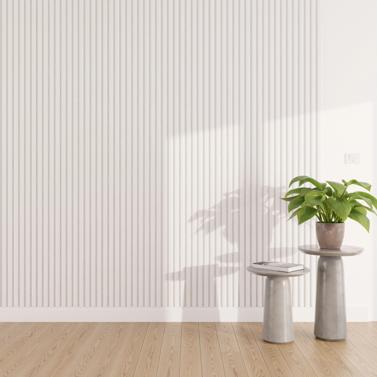 Akusztikus panel falburkolat fóliázott fehér akusztikus filc fehér 240 cm