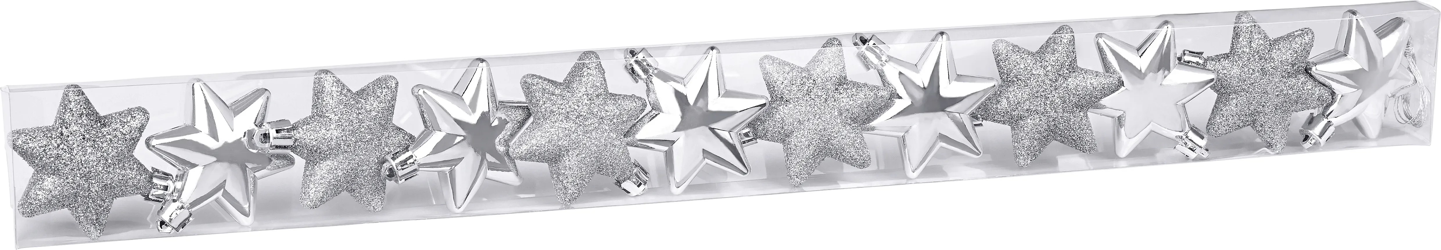 Karácsonyfadísz csillag forma 12 db 5 cm ezüst vásárlása - OBI