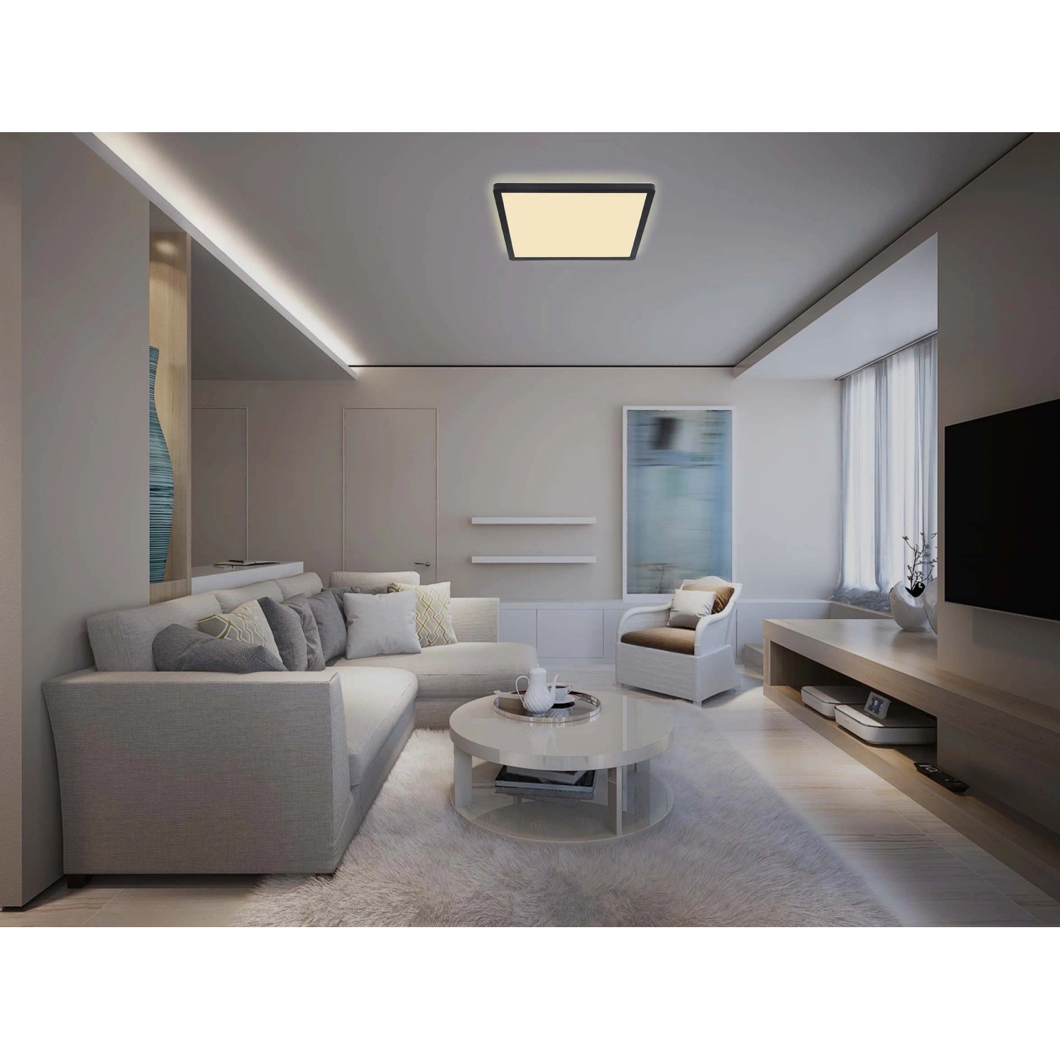 Globo Sapana LED-es mennyezeti lámpa 1 izzós fekete 420 mm x 420 mm x ...