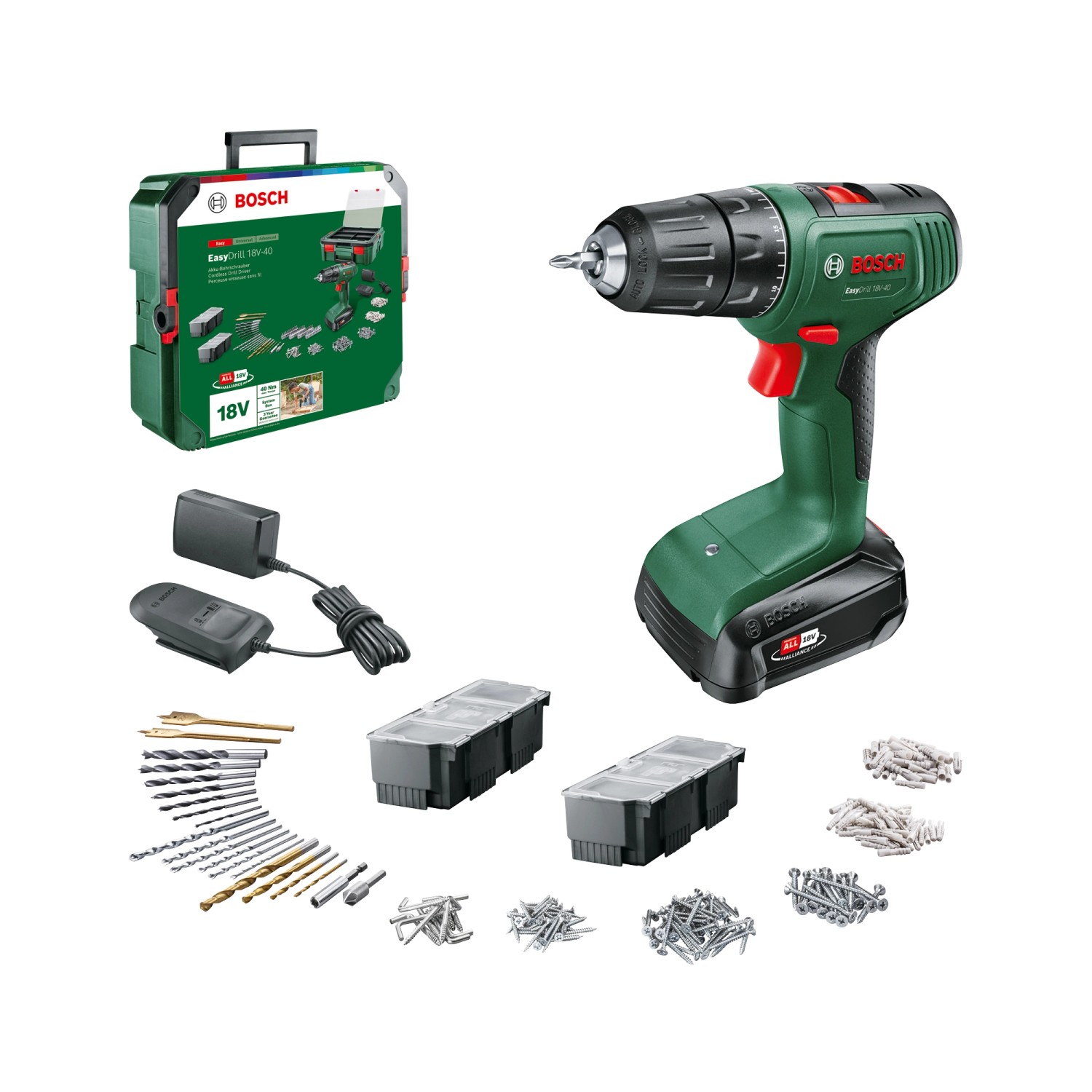 Bosch akkus fúró csavarozó EasyDrill 18 V - 40 rendszerdobozban 241 ...